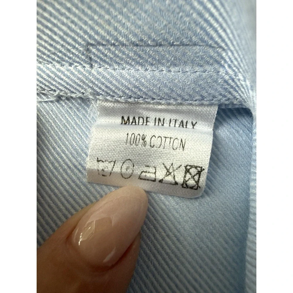 Gucci | Shirts | Gucci Mens Dress Shirt 437 Made Italy Blue Cotton ...